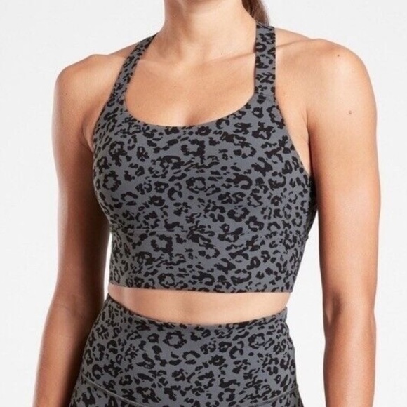 Athleta | Intimates & Sleepwear | Athleta Leopard Print Sports Bra ...
